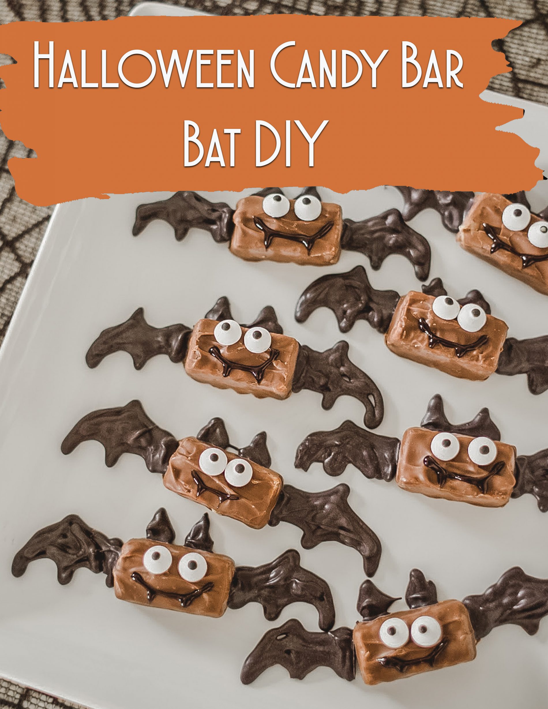 How To Make Halloween Candy Bar Bats - Kelsey Bang