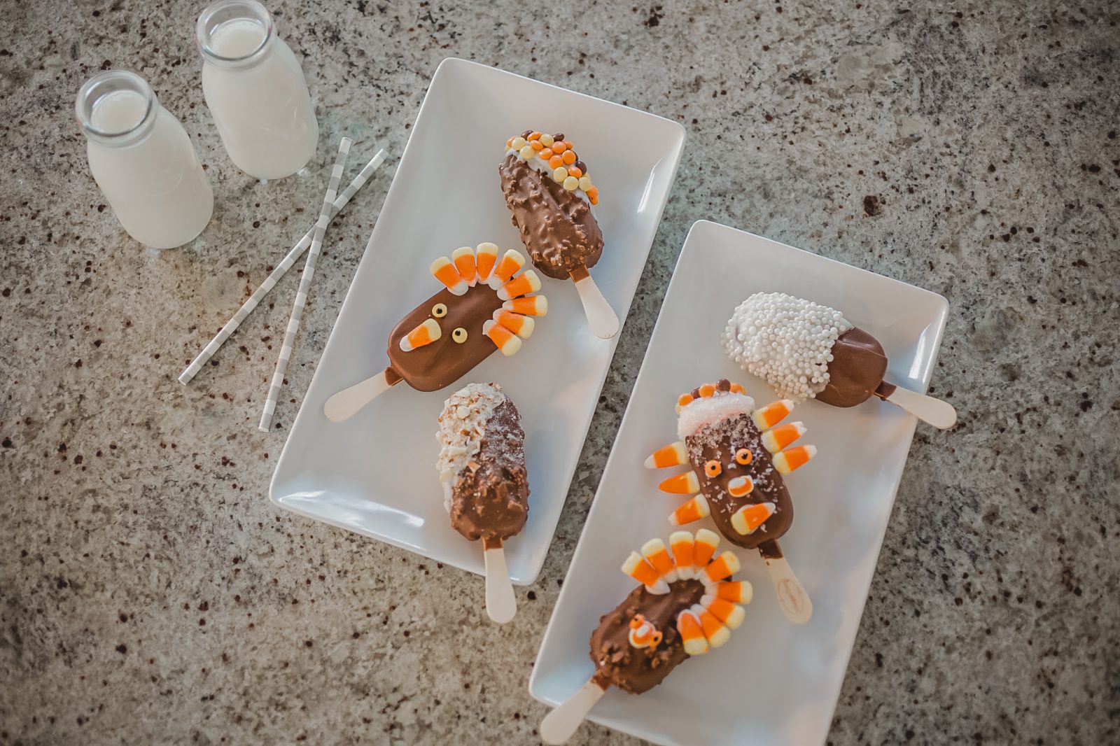 Edible Thanksgiving Craft- Turkey Ice Cream Bars - Kelsey Bang